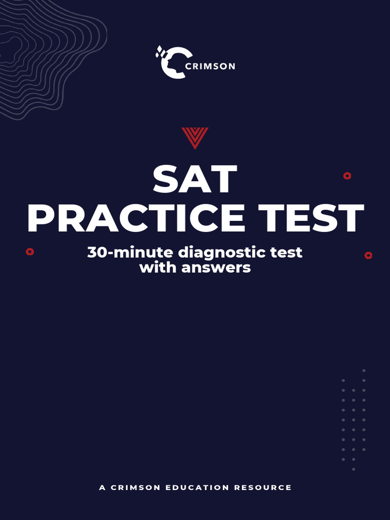Crimson SAT 30-Minute Diagnostic Test | PDF | Equations | Triangle