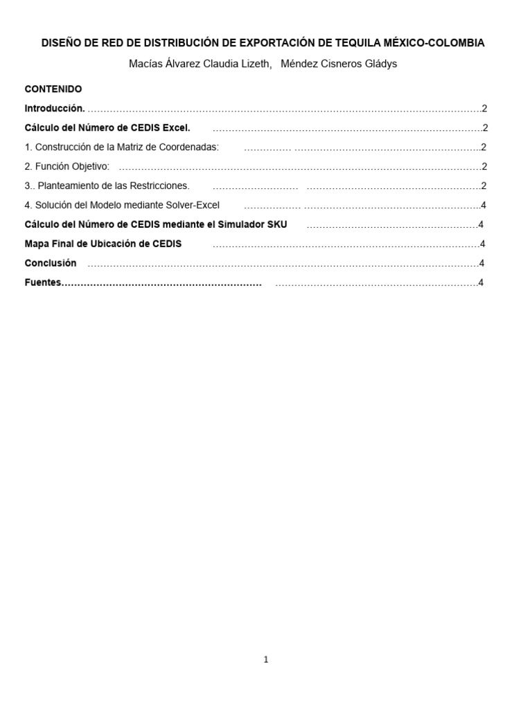 DISEÑO DE RED DE DISTRIBUCIÓN-TEQUILA | PDF | Matriz (Matemáticas) | Informática