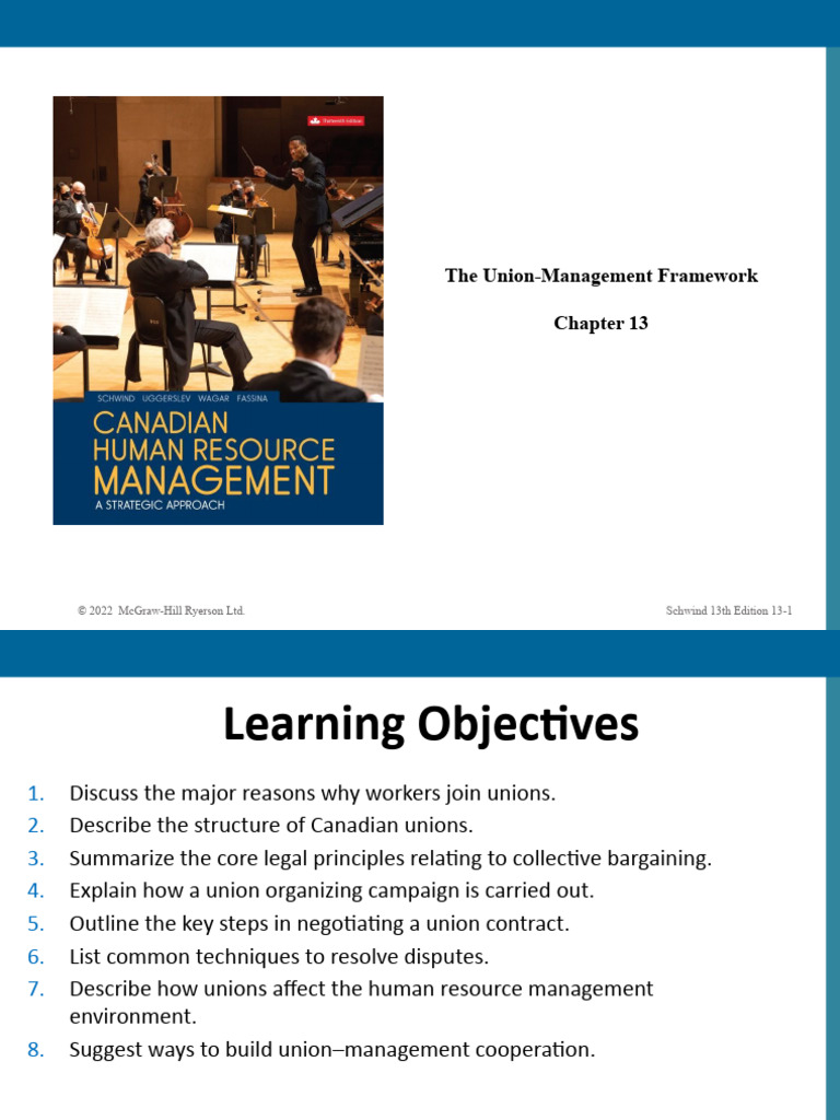 Schwind13e PPT ch13 | PDF | Trade Union | Employment