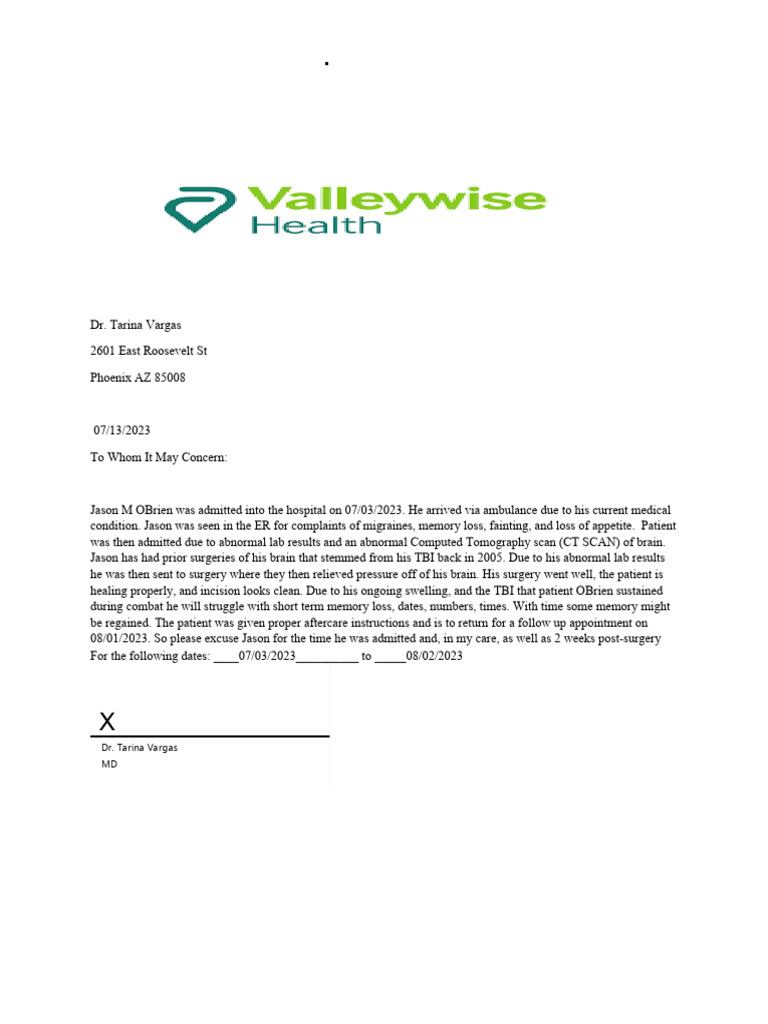 Doctors Note Temp | PDF