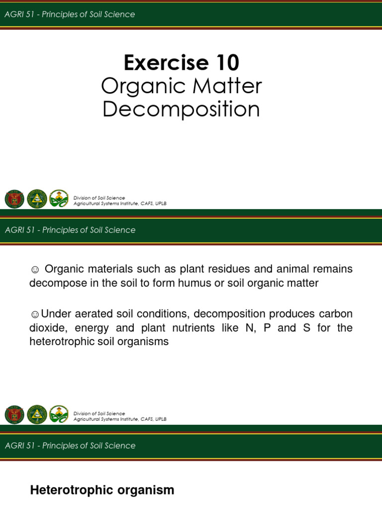 Exer 10 Pre-Lab | PDF | Soil | Organic Matter