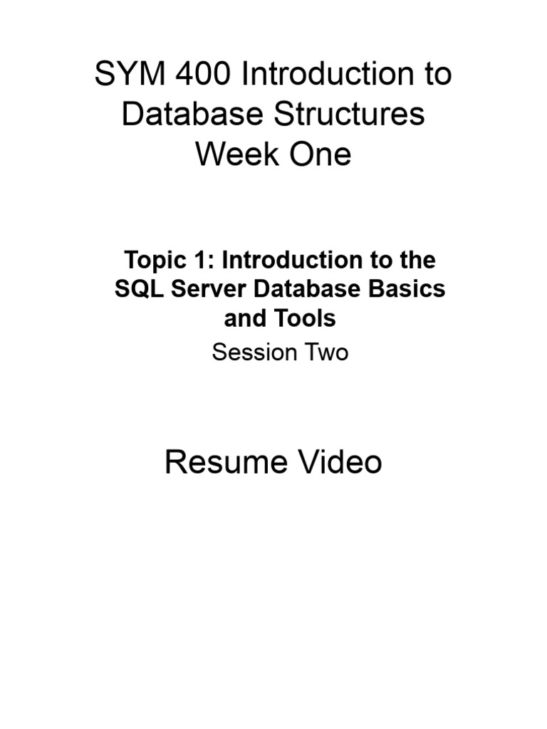 SYM400 T1 S2 Dilts Slides | PDF | Relational Database | Sql