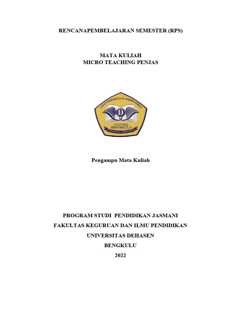 Rps Micro Teaching Penjas | PDF | Karier & Perkembangan | Seni