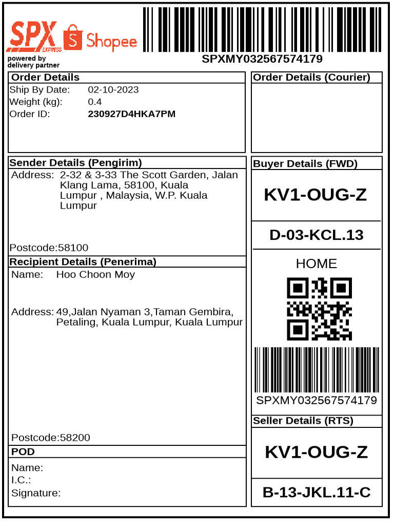 Shipping Details for Couriers | PDF