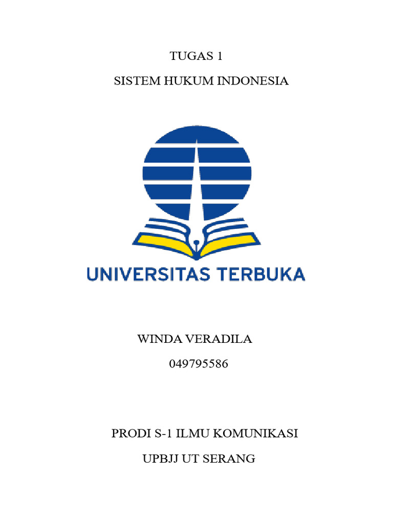 Tugas 1 Sistem Hukum Indonesia Winda Veradila ISIP4131 049795586 | PDF ...
