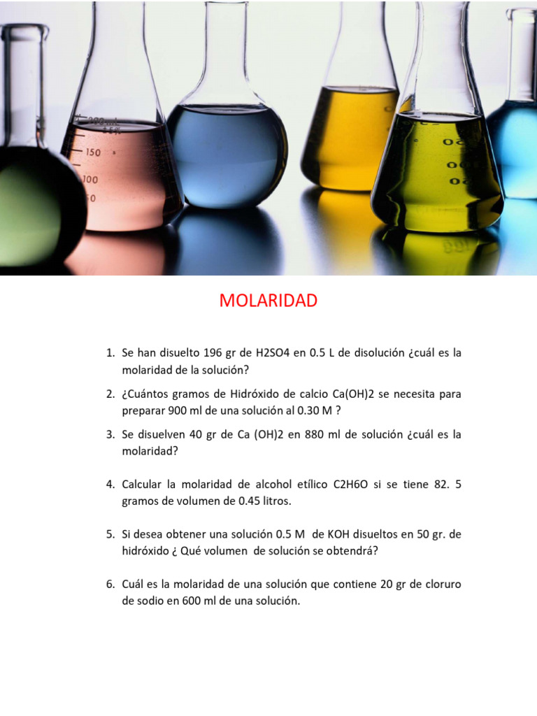 Molaridad y Normalidad | PDF | Ciencia y matemáticas