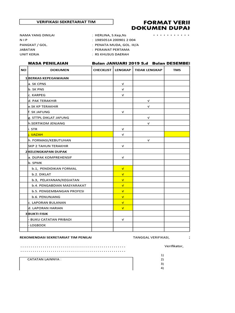 Format Rekap Perawat Latihan | PDF