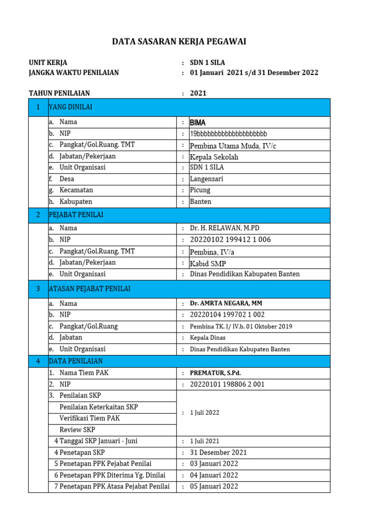 SKP Kepsek 2022 Full New | PDF | Karier & Perkembangan