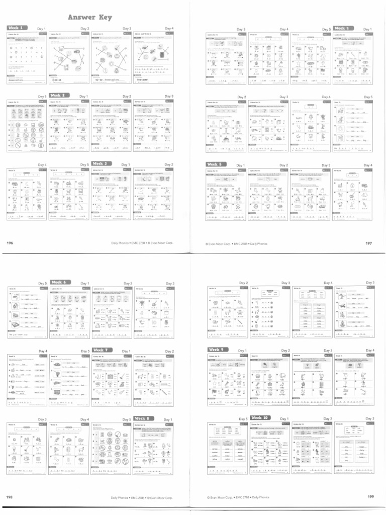 Evan-Moor Phonics 2 - Answer Key | PDF