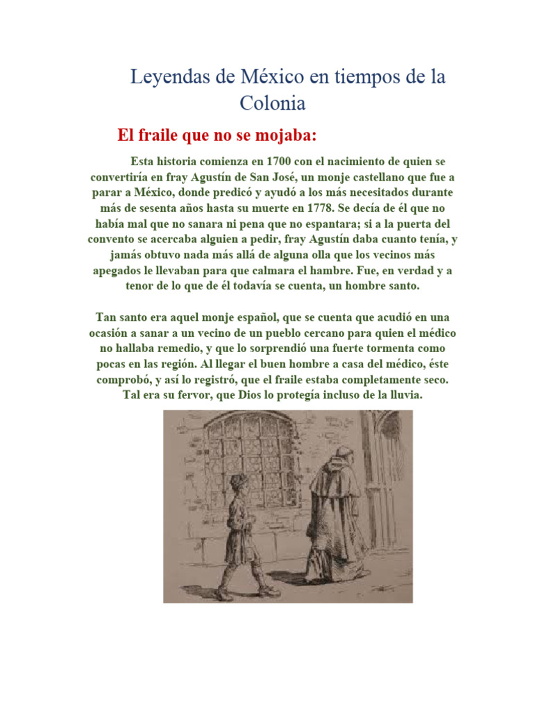Leyendas de México en Tiempos de La Colonia | PDF | México