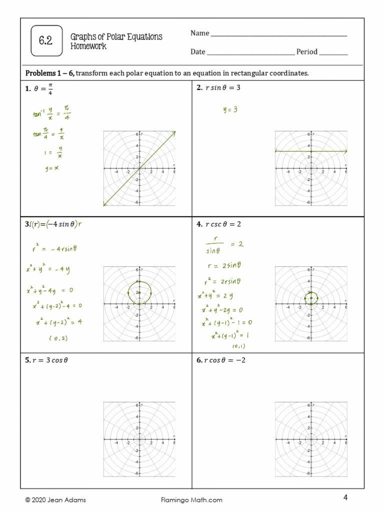 Graphs of Polar Equations Homework: Sino Zrsind 2Y | PDF | Mathematical ...