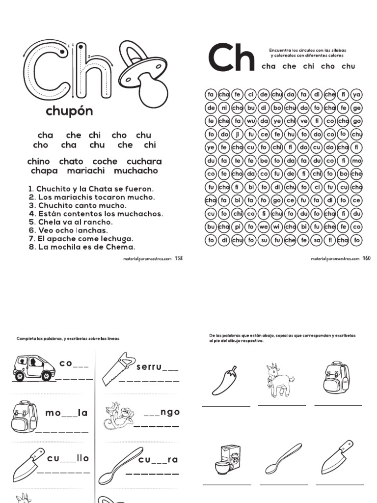 Ejercicios Con La CH y Lectura Rápida | PDF