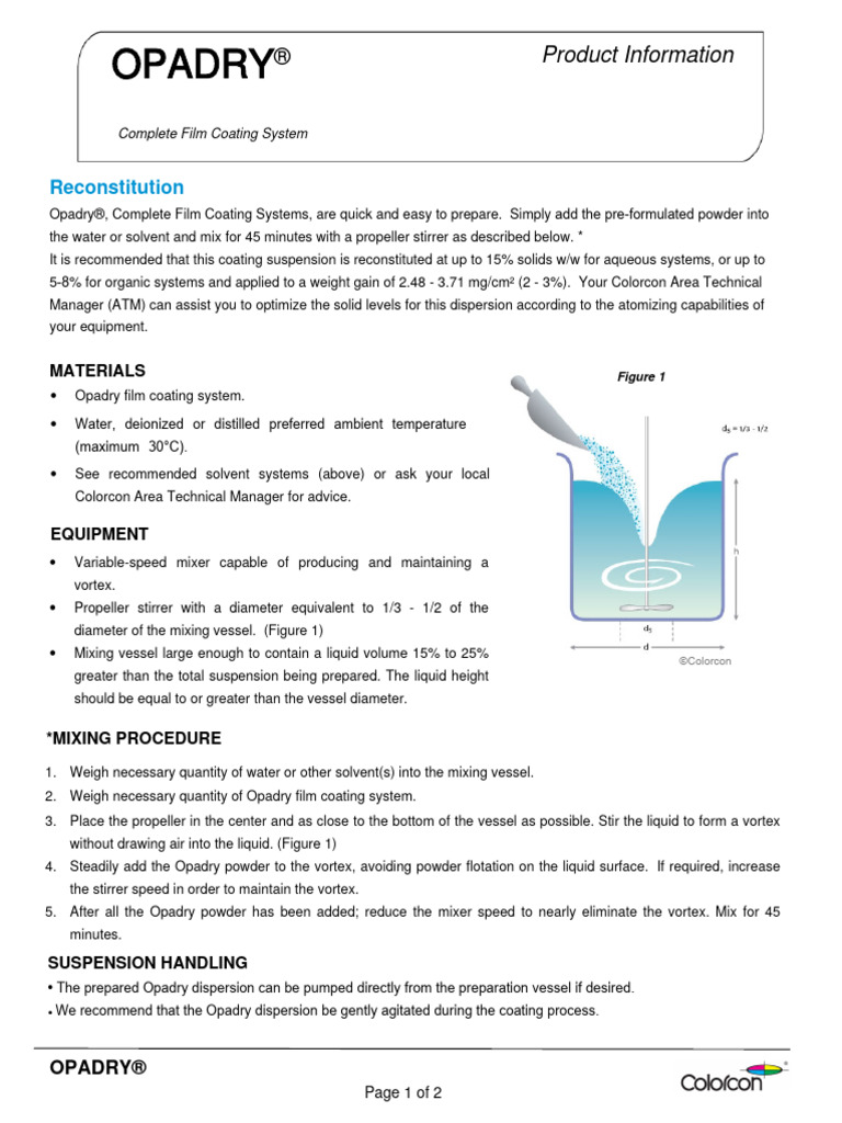 Opadry Recon 04 2019 | PDF | Liquids | Water