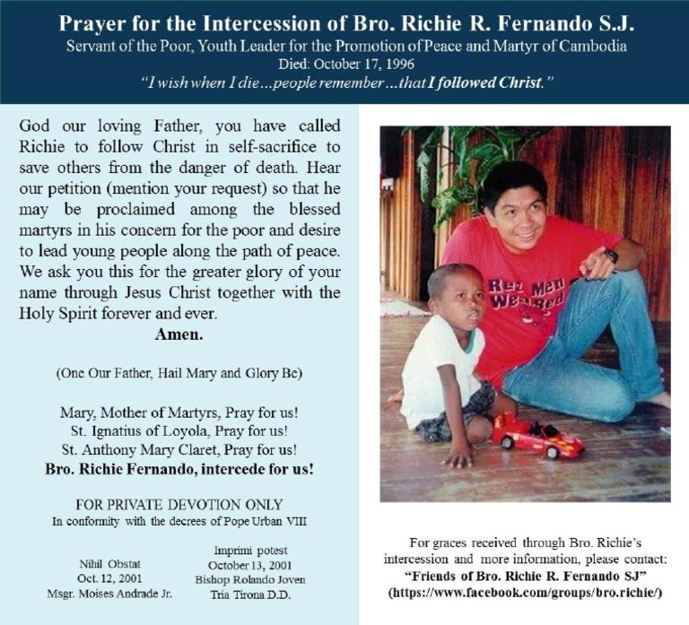 Bro. Richie Prayer Card PDF - 2 | PDF