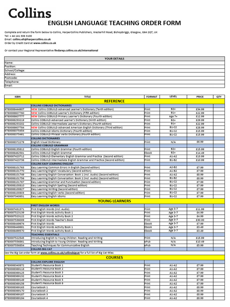 Collins ELT Price List 2024 (Updated Nov 23) | Download Free PDF ...