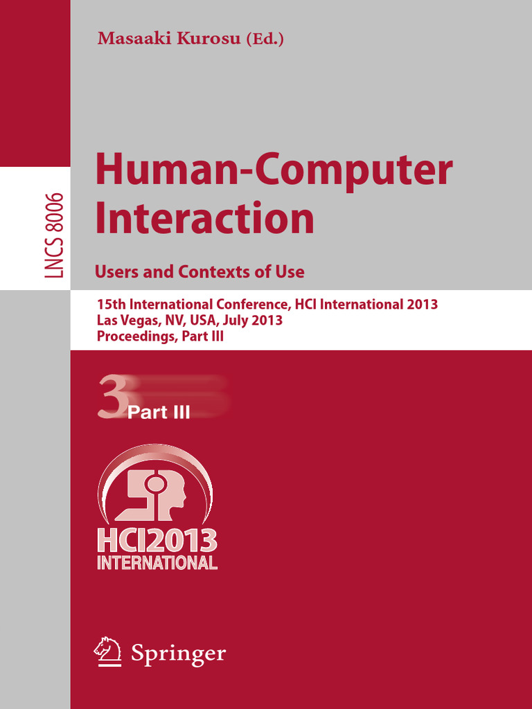 Kurosu (2013) HCI User and Contexts of Use | PDF | Health Care | Human ...