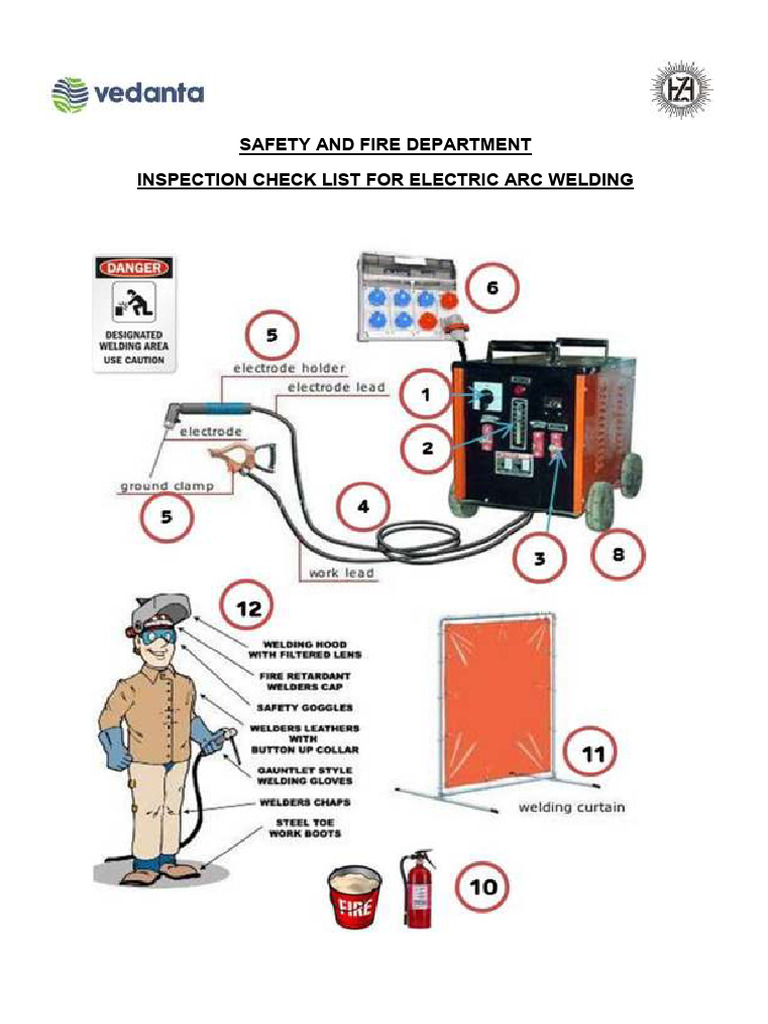 Electric Arc Welding Safety Checklist | PDF | Technology & Engineering