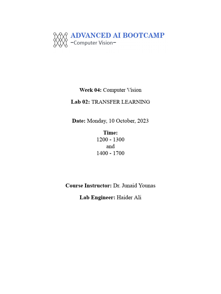 LAB 2 Transfer Learning | PDF | Systems Science | Cognition