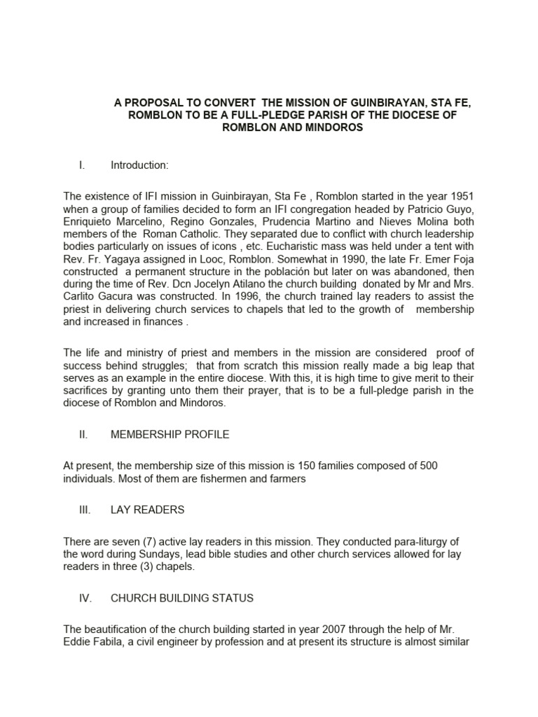 Conversion of Mission To Parish | PDF | Tithe | Priest