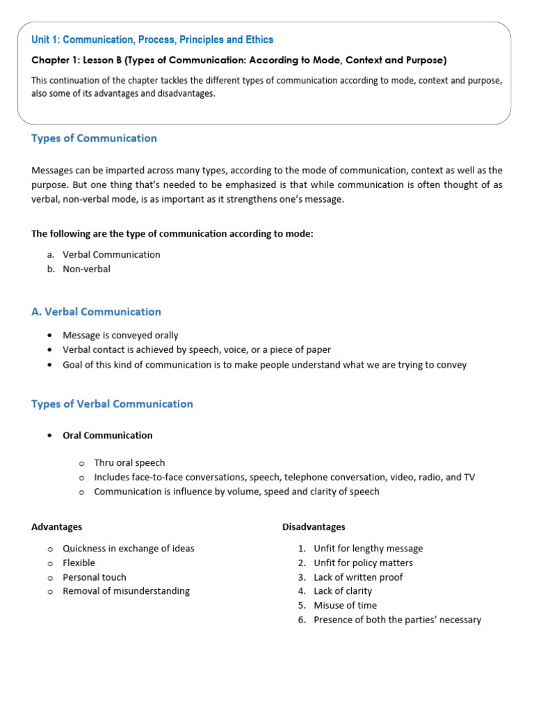 Chap 1 Unit 1 Lesson B | PDF | Communication | Nonverbal Communication