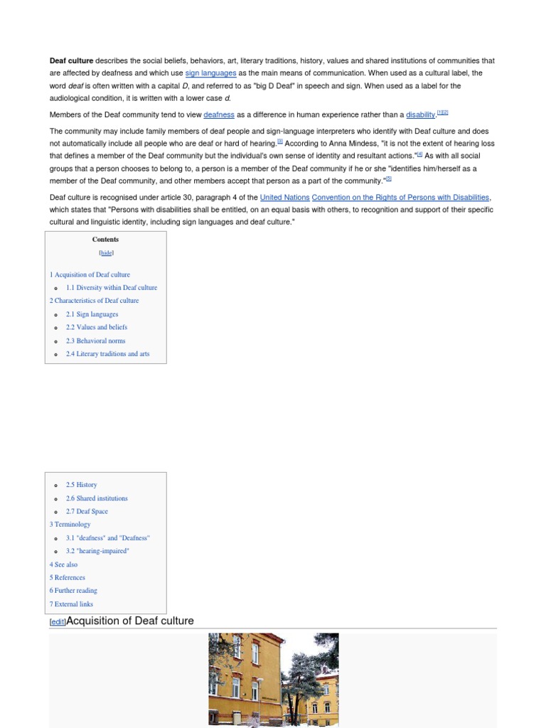 Understanding Deaf Culture and Values | PDF | Hearing Loss | Sign Language