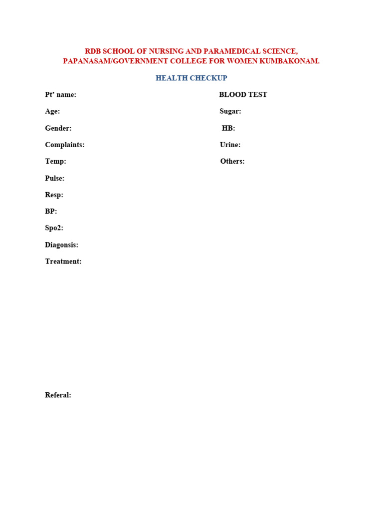 Health Checkup | PDF