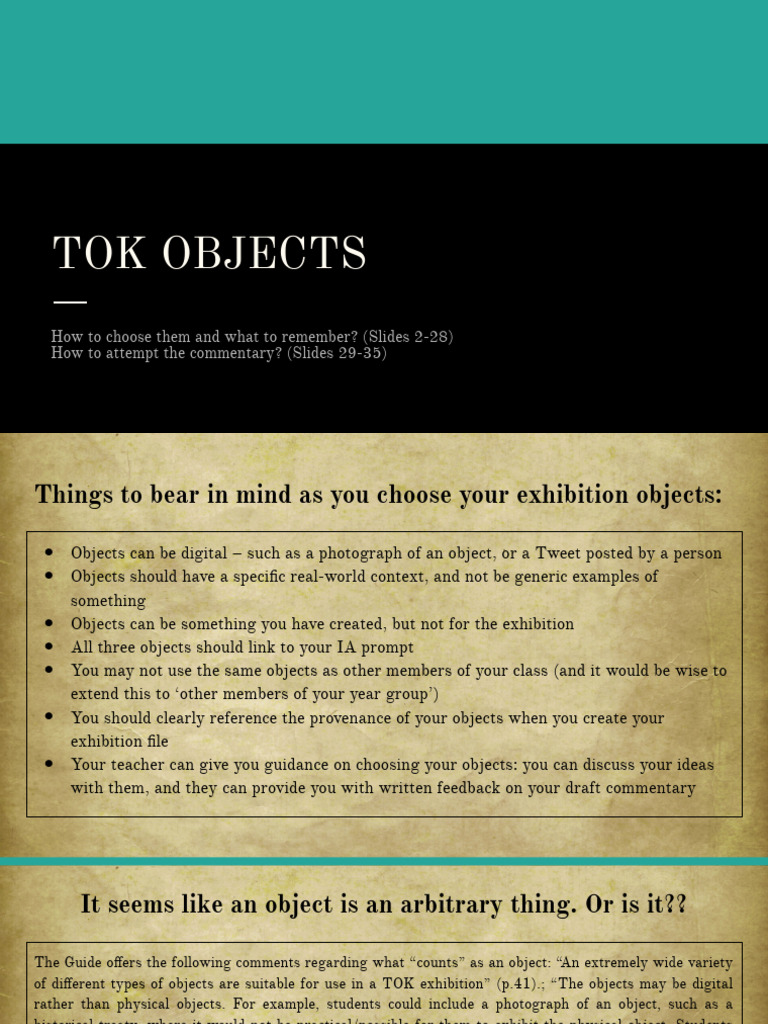 Choosing Objects For The TOK Exhibition | PDF | Knowledge | Reality