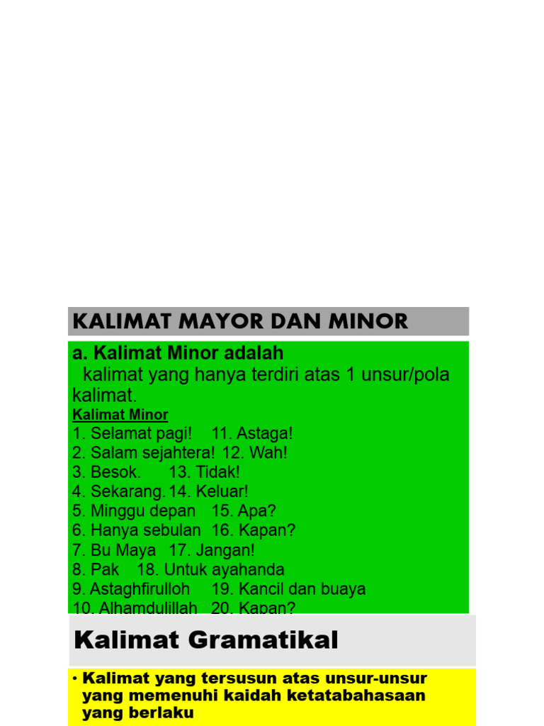 Kalimat Dan Unsur-Unsurnya | PDF | Seni & Disiplin Bahasa | Kajian ...