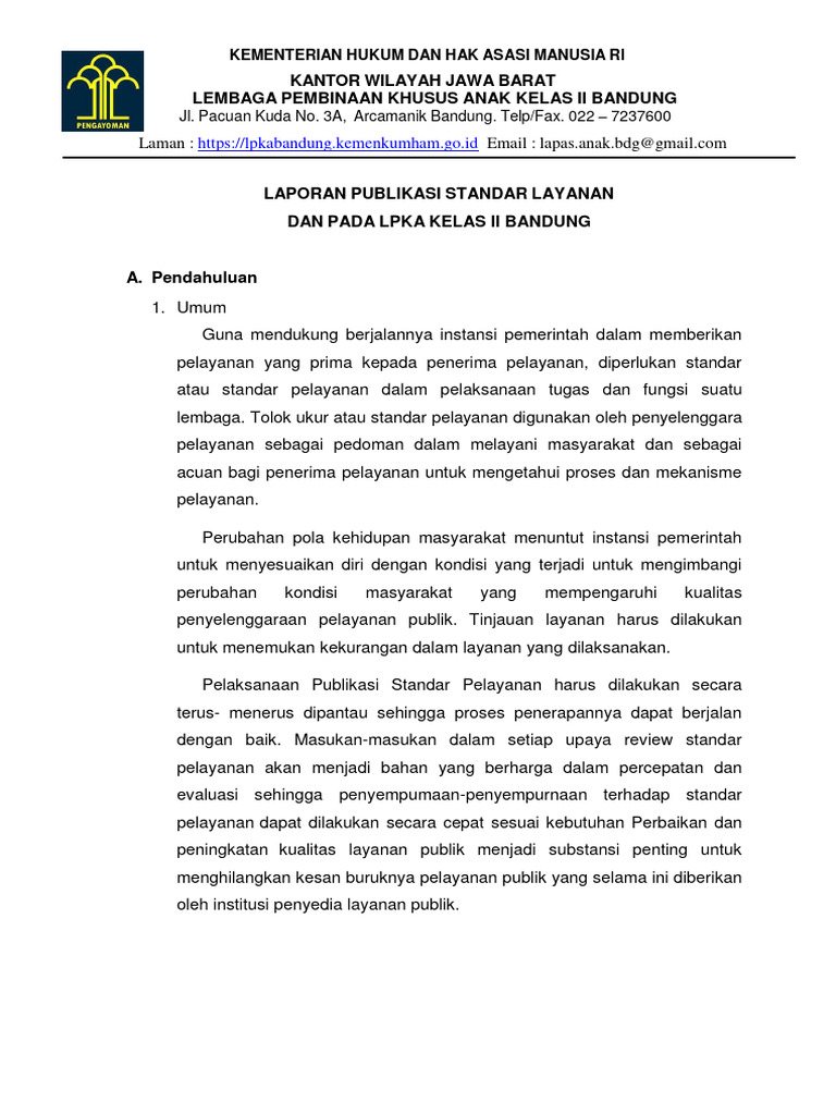 Laporan Publikasi Standar Layanan B09 | PDF