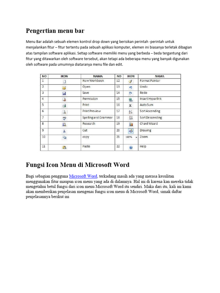 Fungsi Menu Bar di Microsoft Word | PDF | Komputer