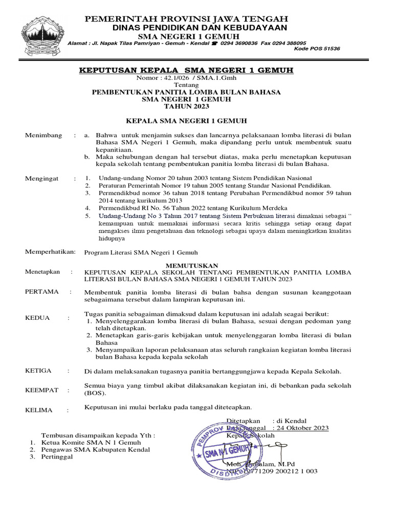 SK Lomba Bulan Bahasa | PDF