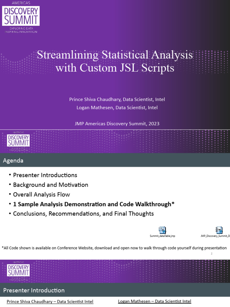 Streamlining Statistical Analysis With Custom Jsl Scripts Pdf Jmp