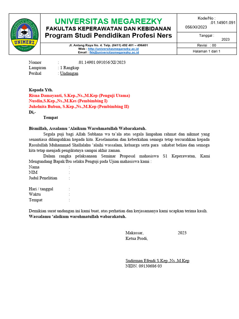 Format Undangan Proposal | PDF