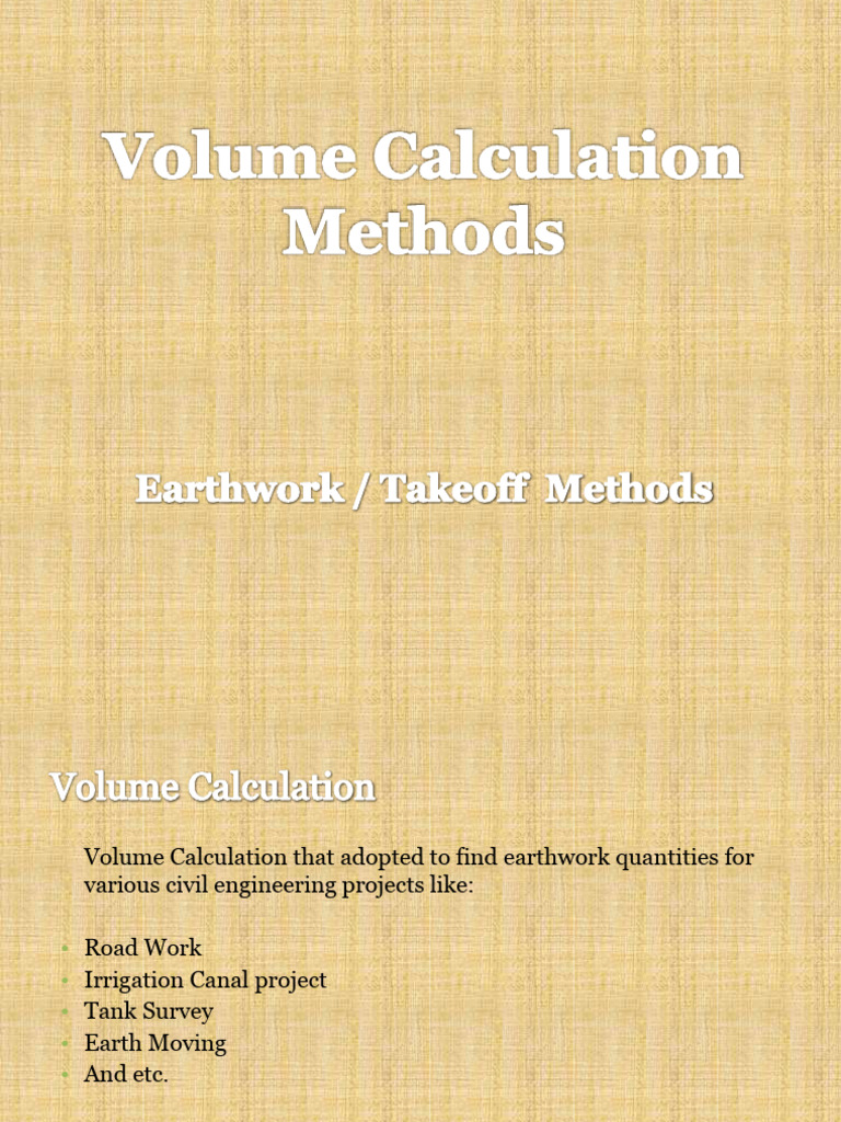 Earthwork Volume Calculation Methods | PDF | Science & Mathematics | Technology & Engineering