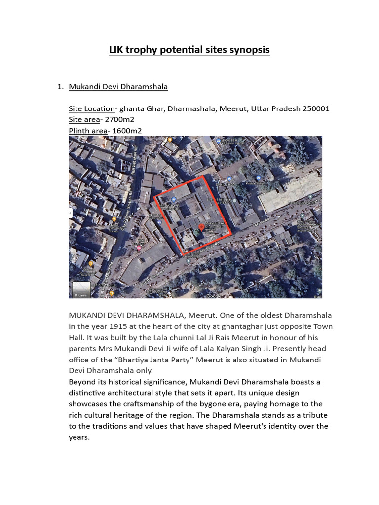 LIK Trophy Potential Sites Synopsis | PDF | Business | Art