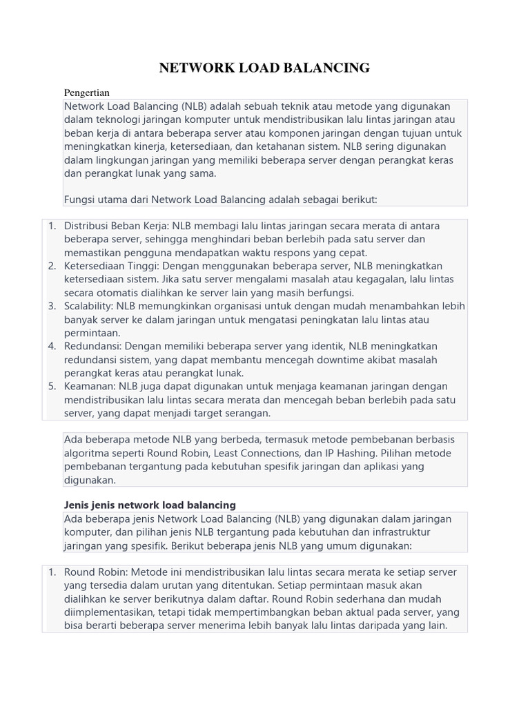 Network Load Balancing | PDF | Komputer