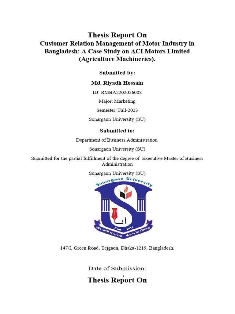 Thesis Report On | PDF | Medical Imaging | Business