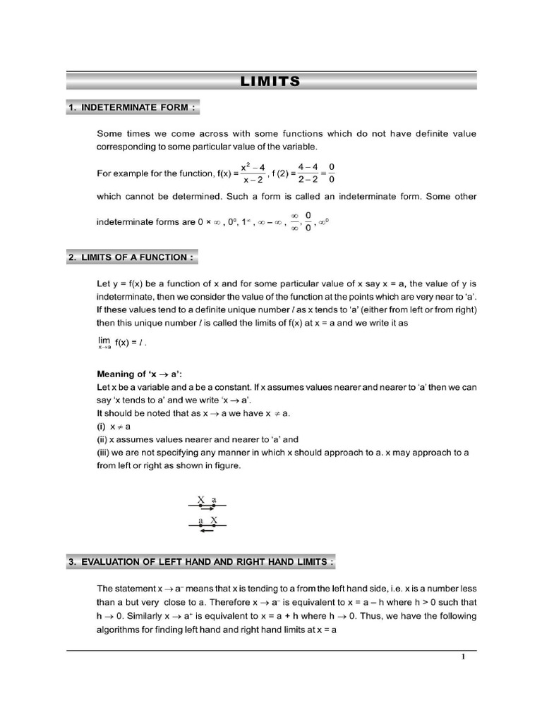 LIMIT Theory Exercise 1 | PDF