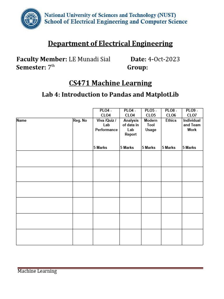 ML Lab 04 Manual - Pandas and MatplotLib | PDF | Computing | Computer ... ML Lab 04 Manual - Pandas and MatplotLib | PDF | Computing | Computer ...