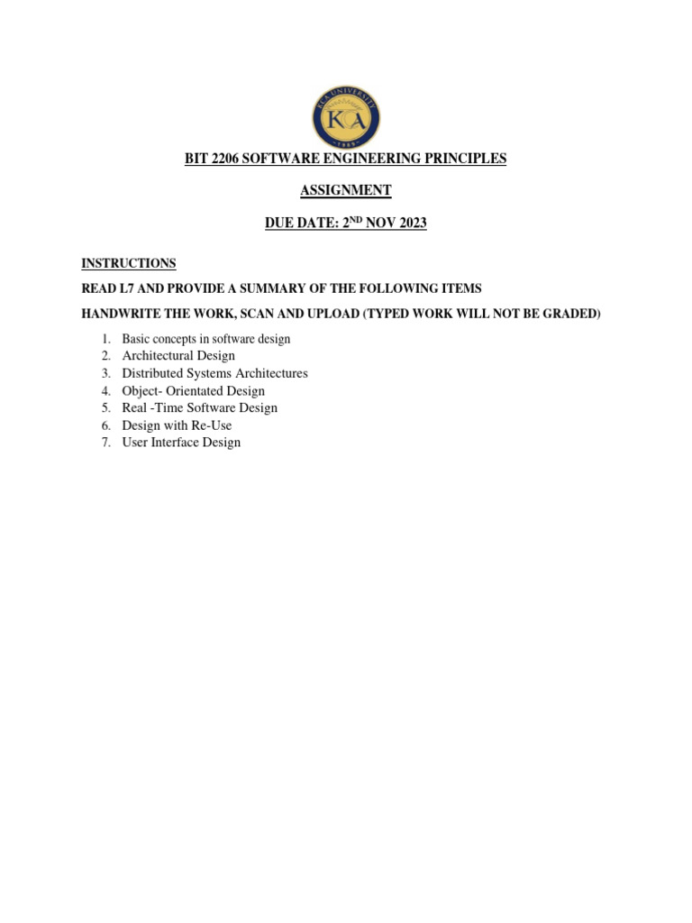 Software Engineering Principles Assignment | PDF