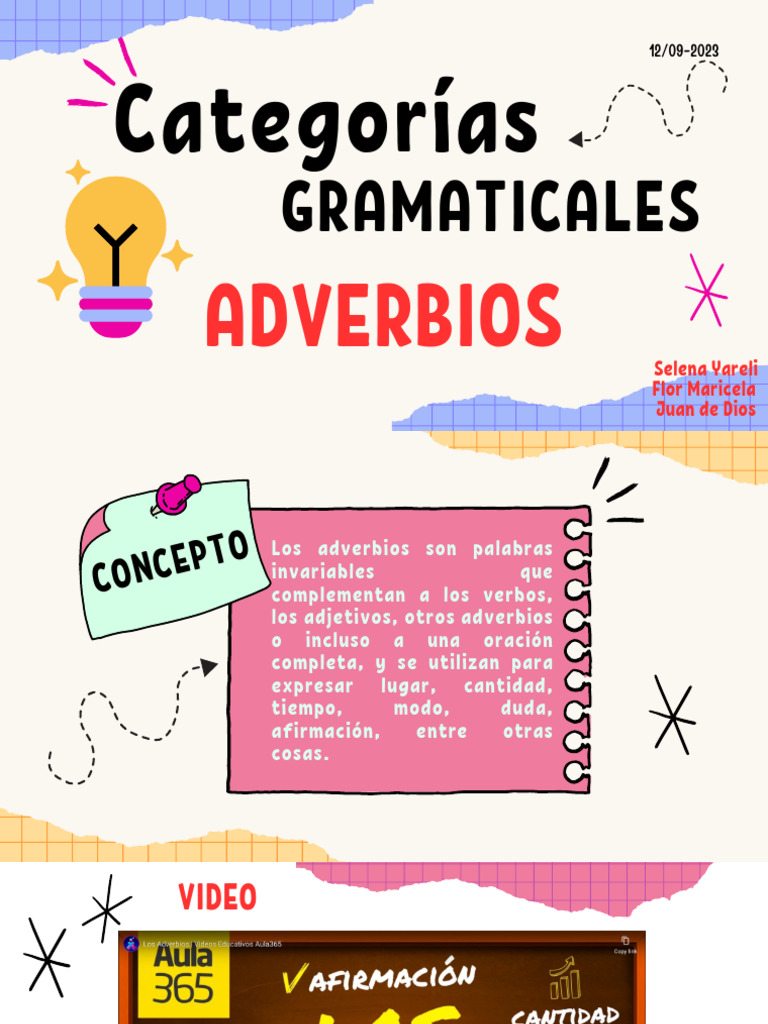 Adverbios. Presentación. | PDF | Adverbio | Tipología Lingüística