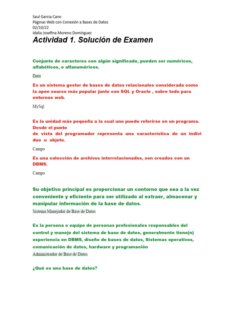 Actividad 1 | PDF | Bases de datos | Mi sql