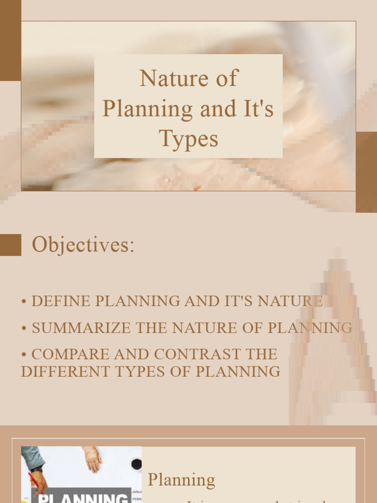 Nature of Planning and Its Types | PDF | Strategic Planning | Goal