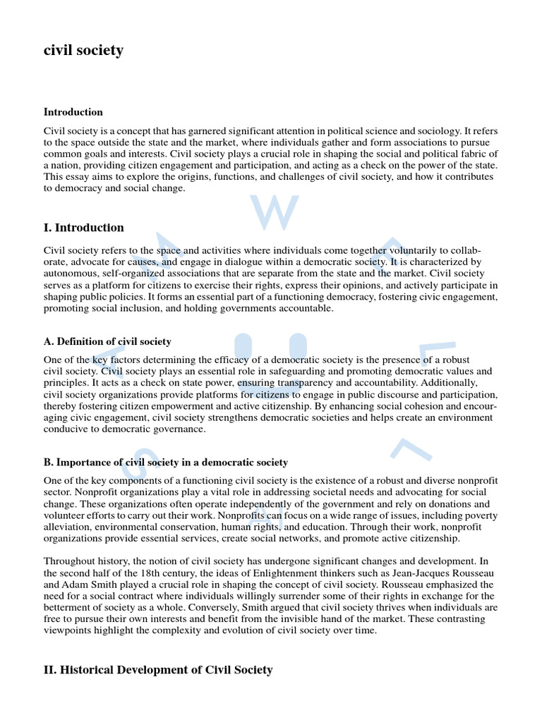 Civil Society | PDF | Civil Society | Democracy