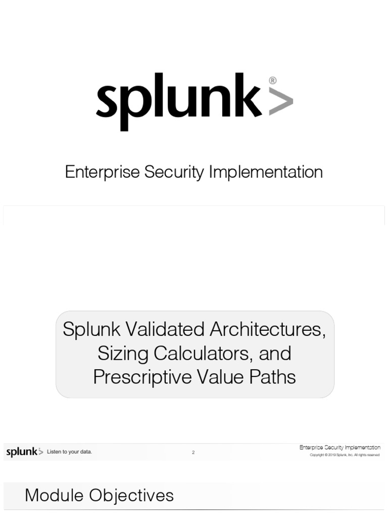 3 - Splunk Validated Architectures, Sizing Calculators, and ...