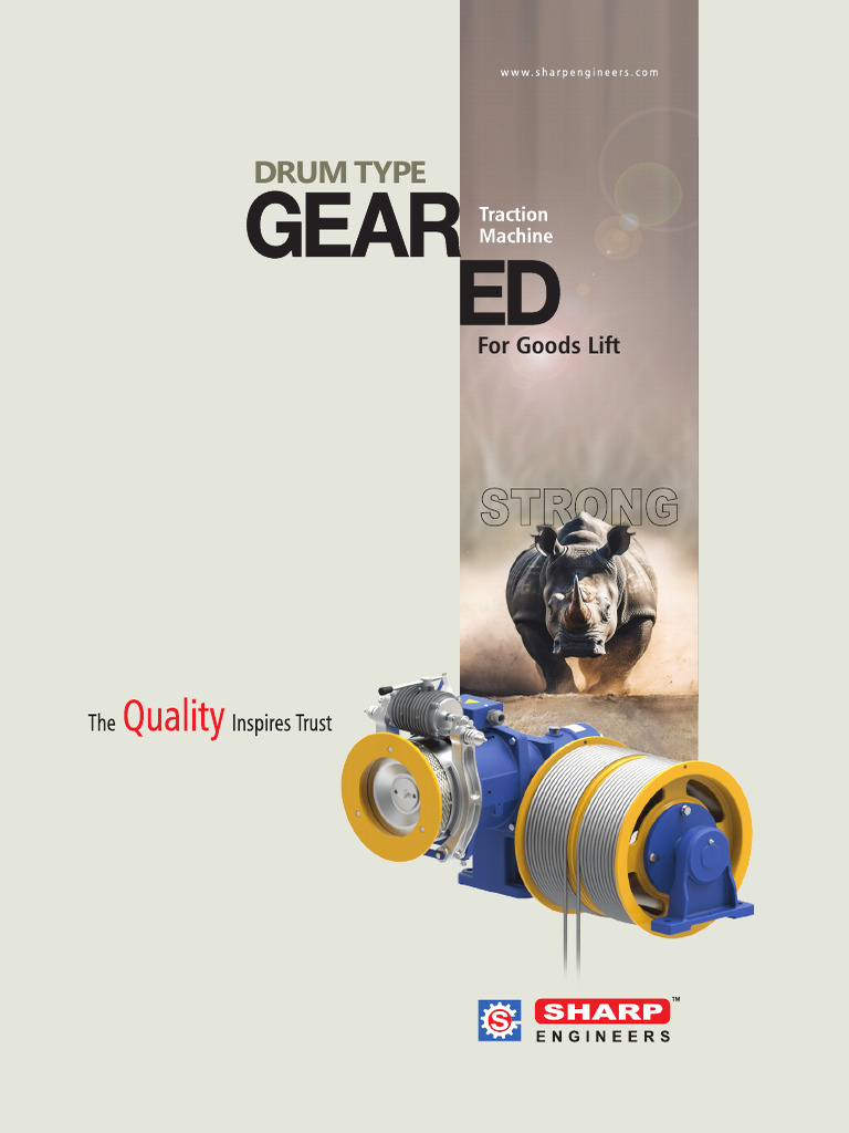 Geared Drum Type Catalogue 2023 | PDF | Elevator | Electric Motor