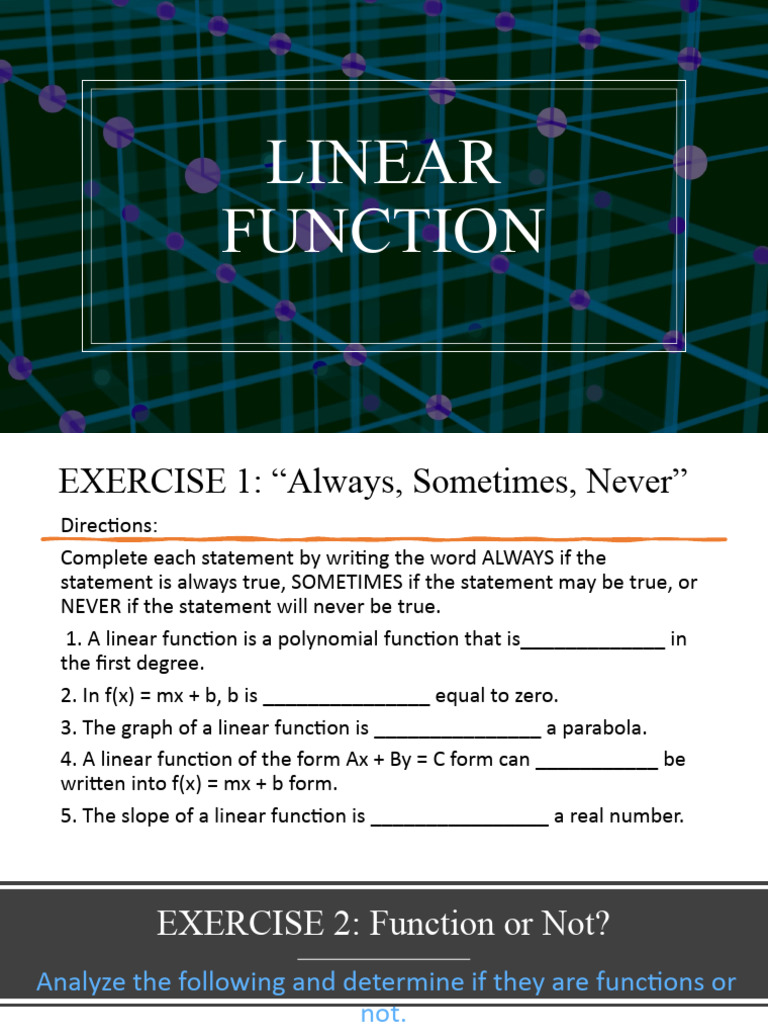 Linear Function | Download Free PDF | Function (Mathematics) | Analysis Linear Function | Download Free PDF | Function (Mathematics) | Analysis