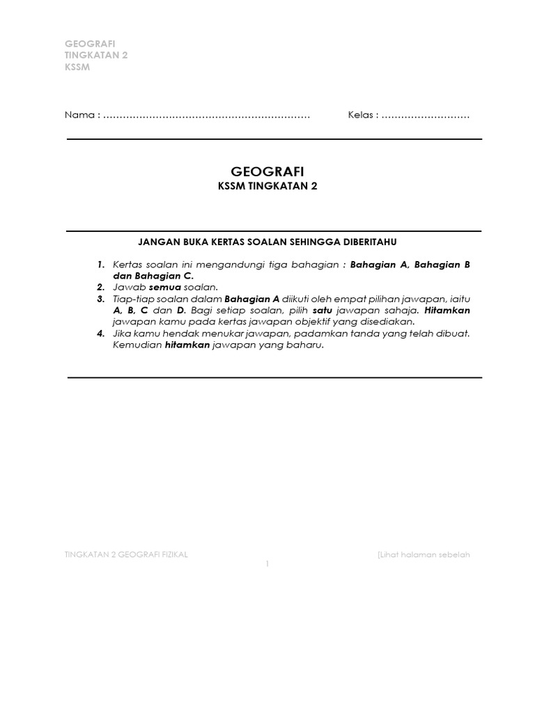 Exam Paper Form 2 | PDF | Sains & Matematika