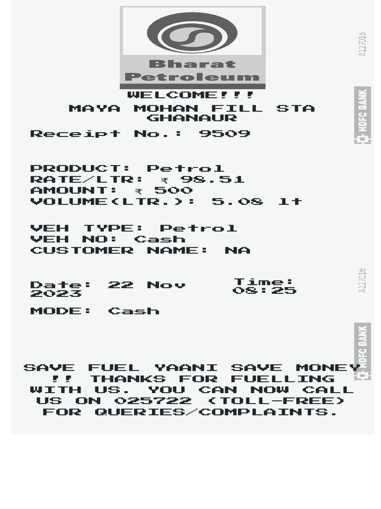 Fuel Bill Template 3 | PDF