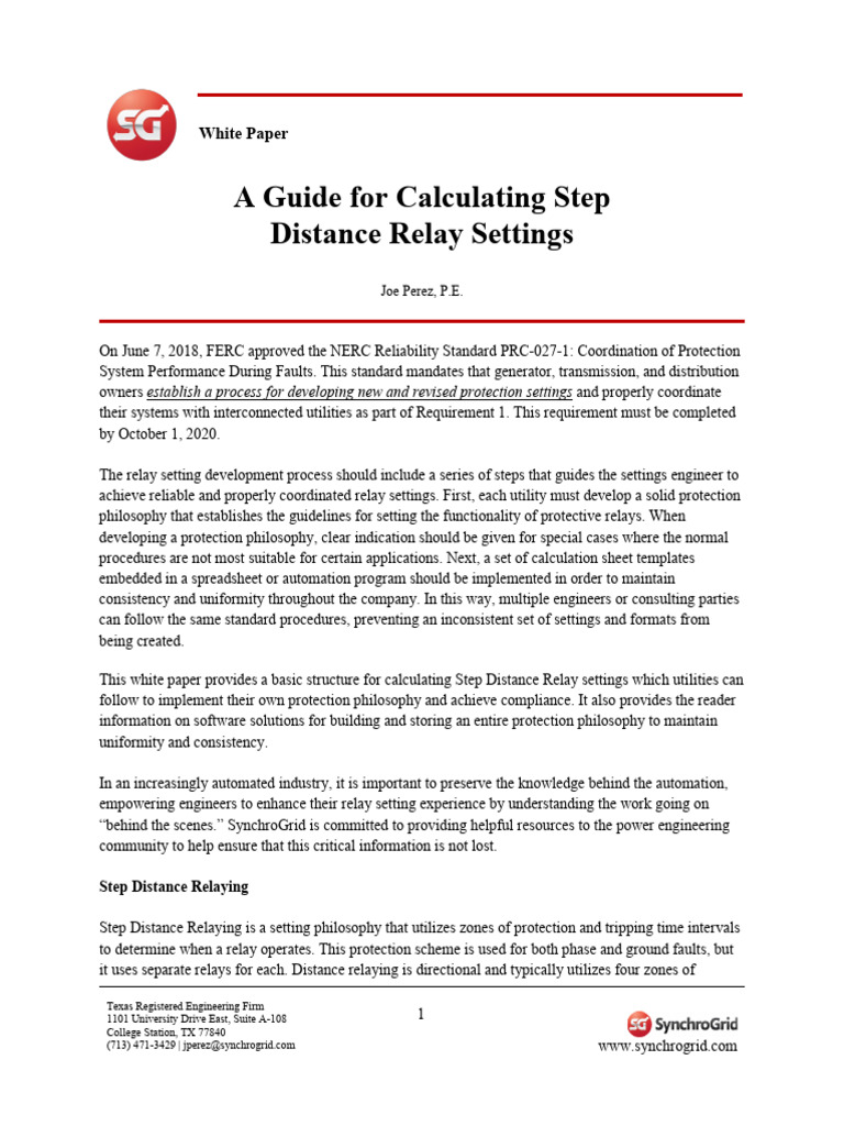 Step Distance Relay Setting Guide | PDF | Relay | Automation